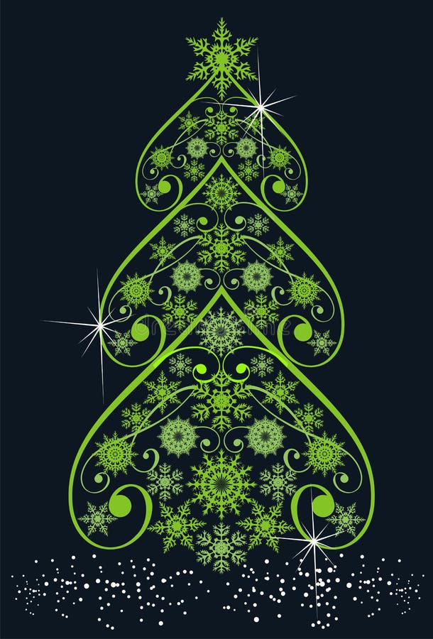 Christmas Tree from Snowflakes Stock Vector - Illustration of group ...
