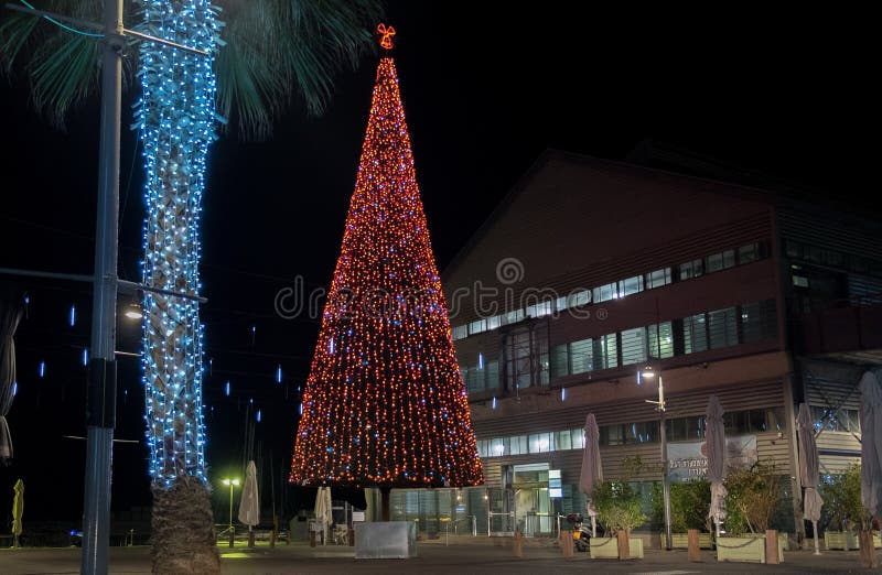 Christmas Tree with Star of Bethlehem Stock Image - Image of glitter ...