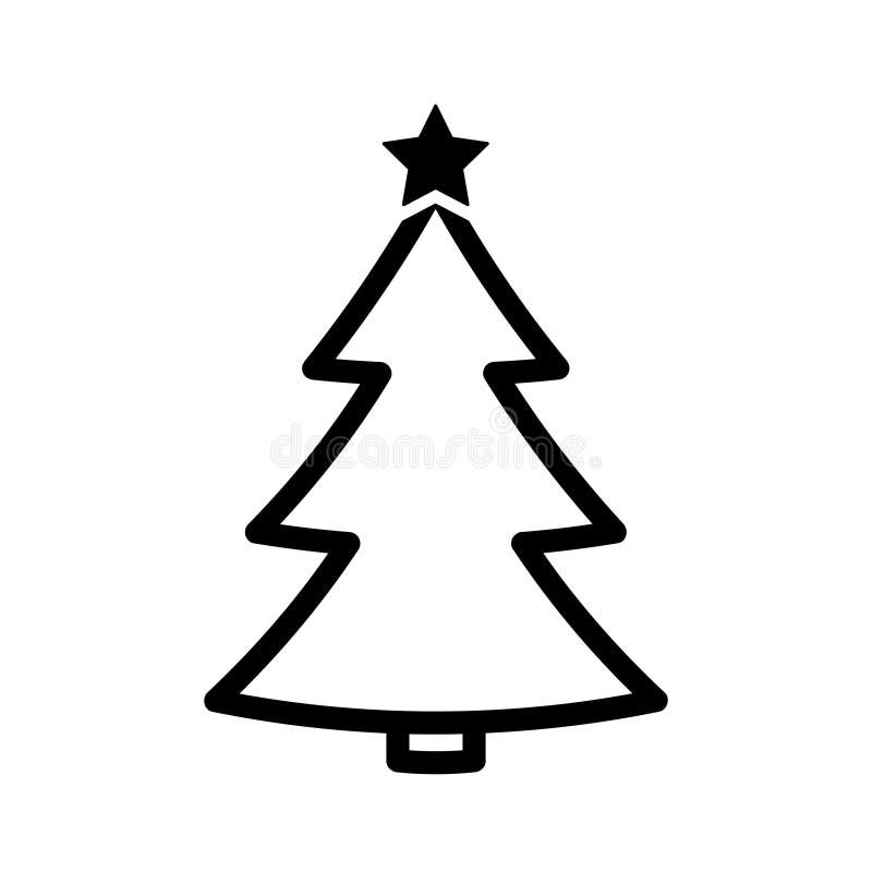 Christmas Tree with a Star Black Icon, Holiday Symbol, Flat Design ...
