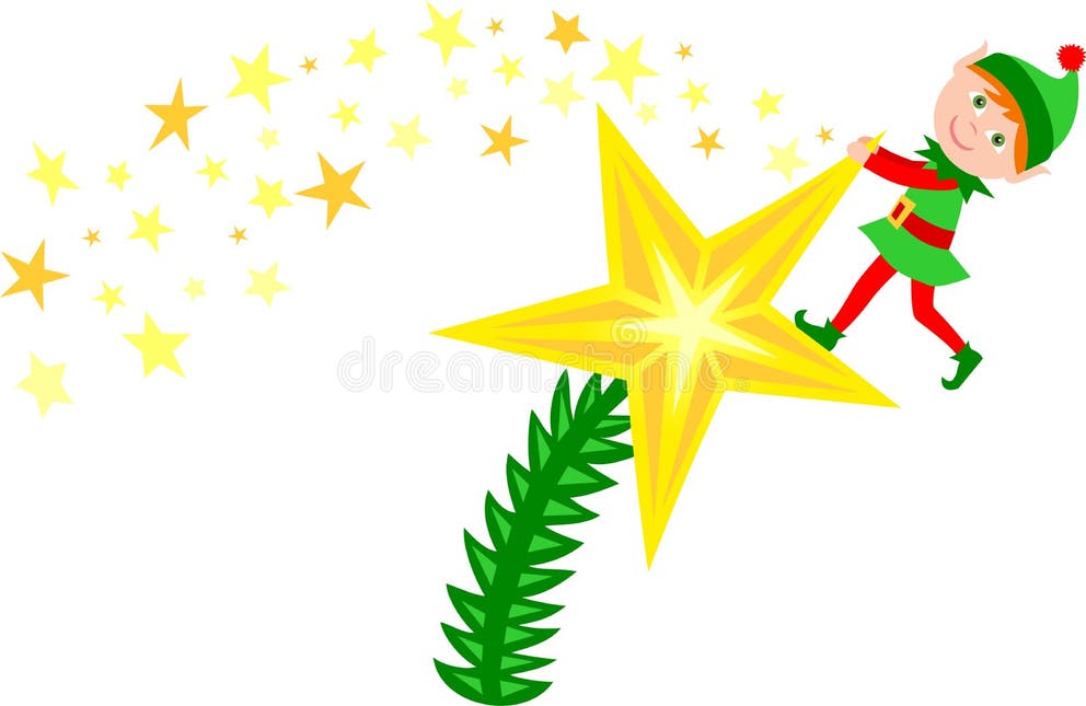 Christmas Tree Star Elf/eps Stock Vector - Illustration of evergreen ...