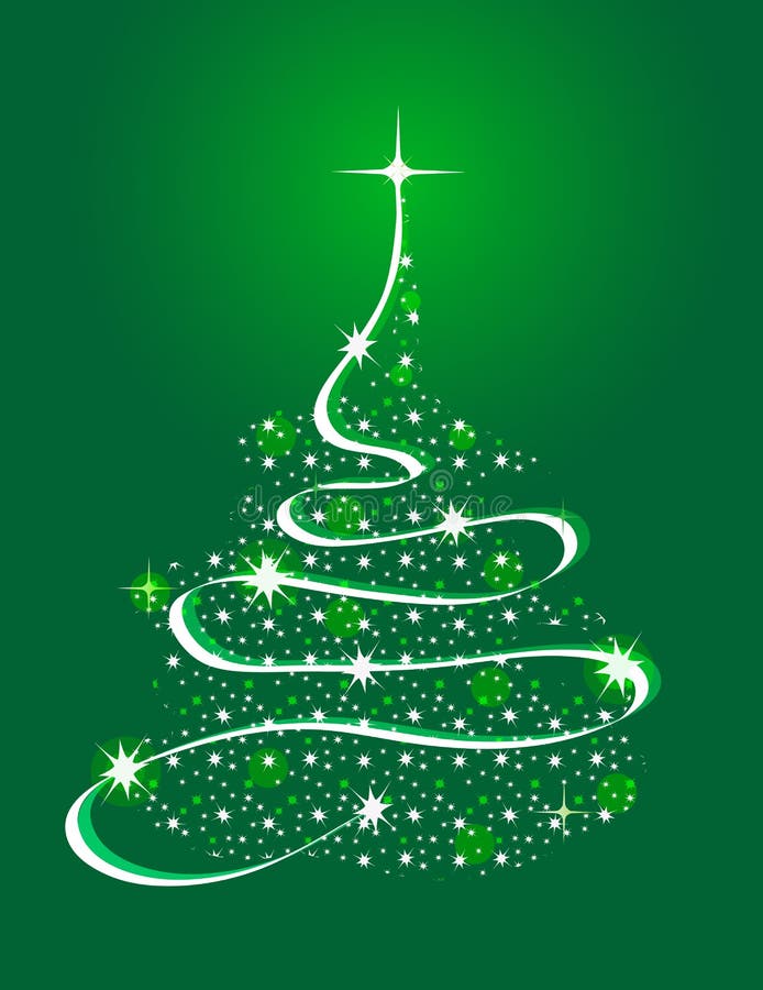 Christmas Tree with Stars stock vector. Illustration of curve - 19929233