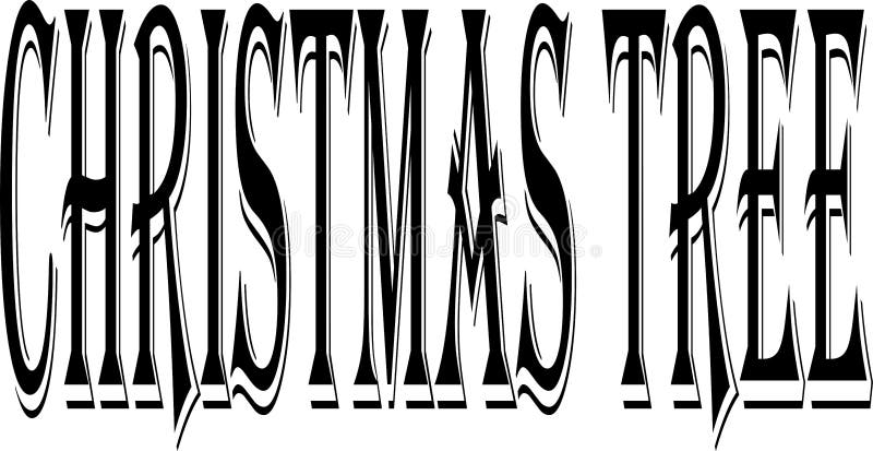 Christmas Tree Text Sign Illustration Stock Vector - Illustration of ...