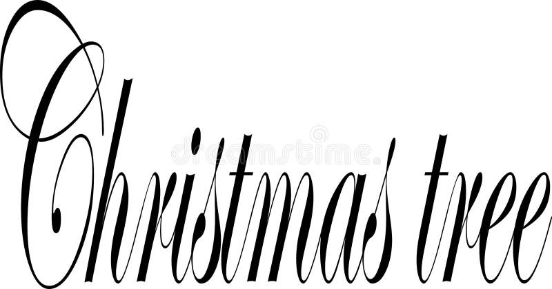 Christmas Tree Text Sign Illustration Stock Vector - Illustration of ...