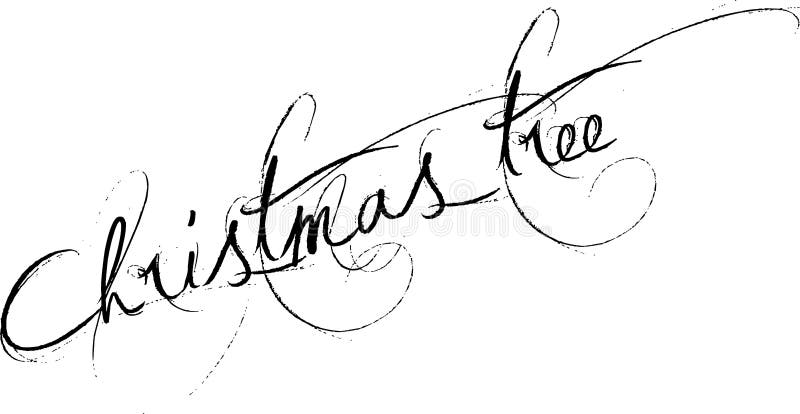 Christmas Tree Text Sign Illustration Stock Vector - Illustration of ...