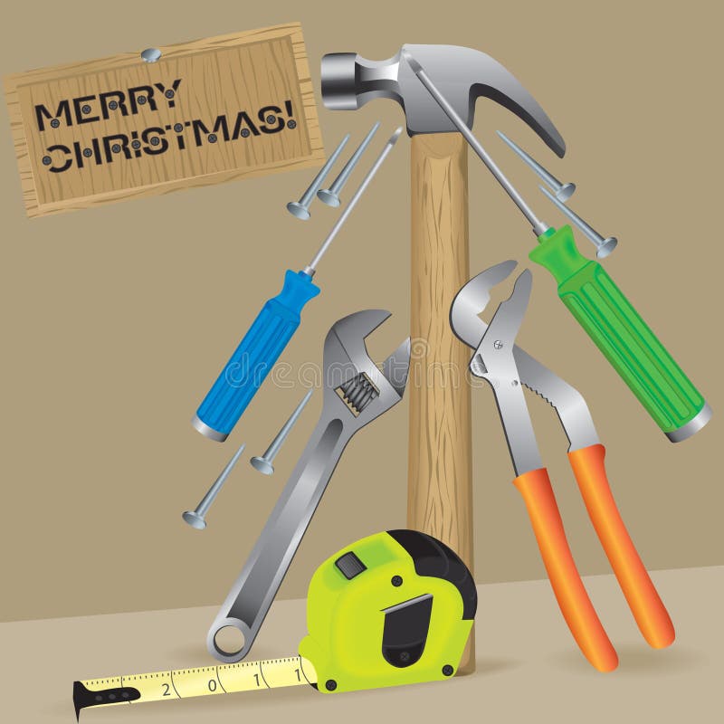 Christmas tree from a tool stock vector. Illustration of tape - 17284718