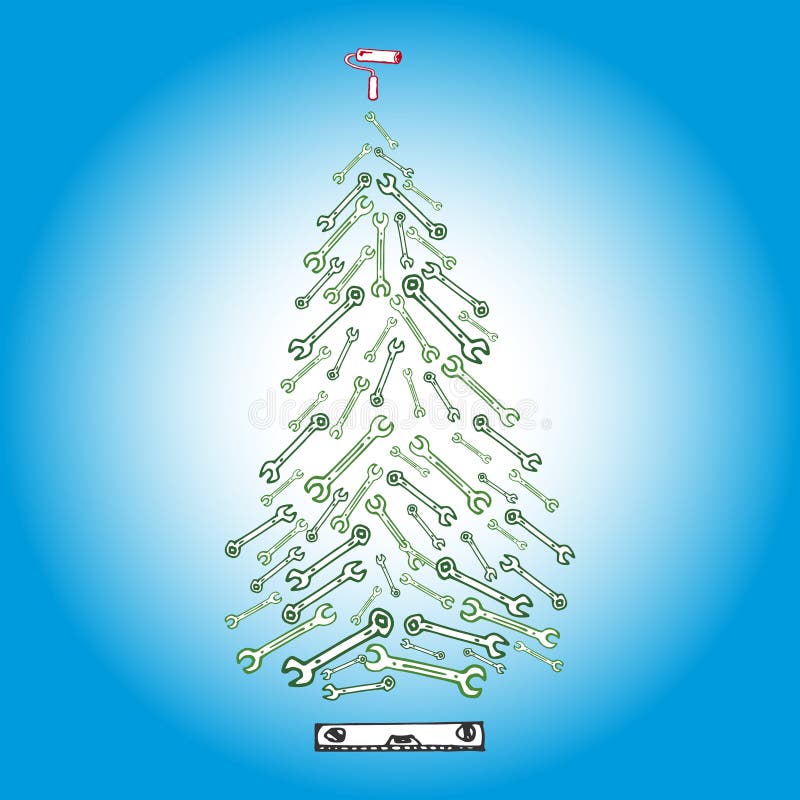 Christmas tree tools stock vector. Illustration of repair - 63897036