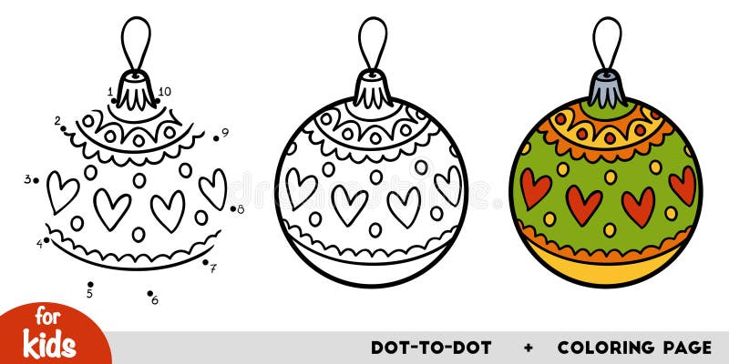 Christmas Tree Toy Ball, Education Dot To Dot Game for Children Stock ...