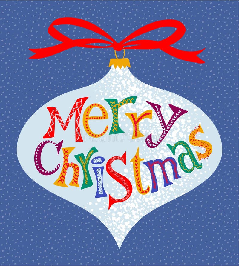 Christmas Tree Toy Card, Mid Century Style Stock Vector - Illustration ...