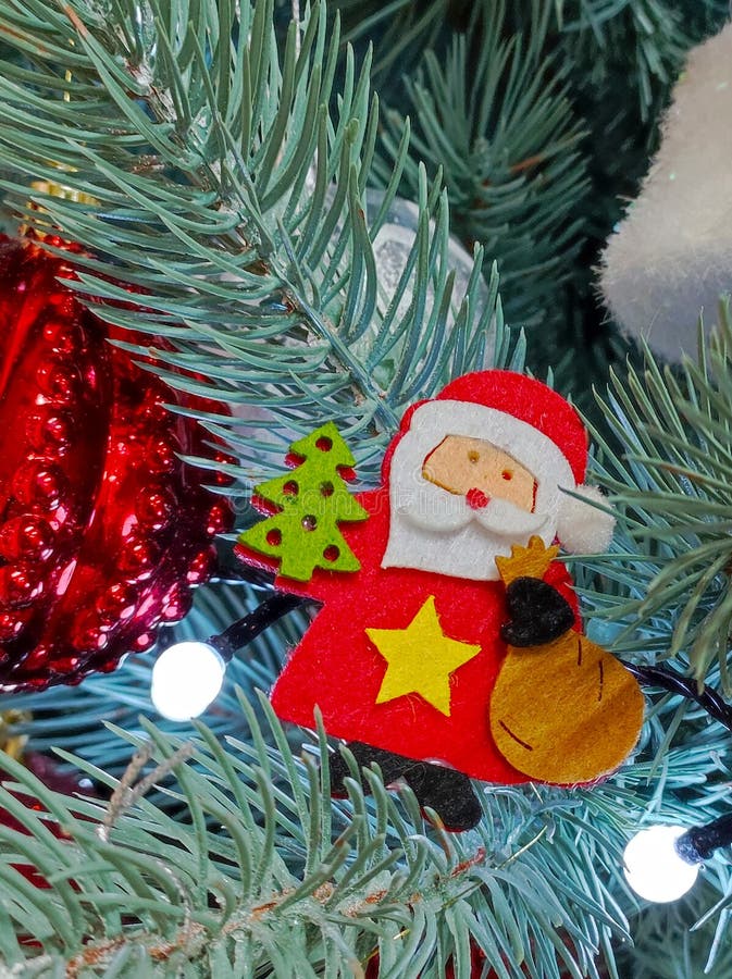 Christmas Tree Toy in the Shape of Santa Claus Stock Image - Image of ...