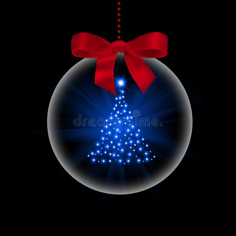 Christmas Ball with Curly Ribbon Stock Vector - Illustration of ...