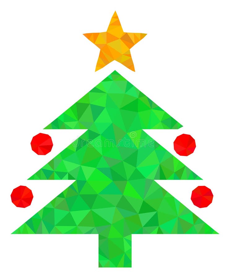 Christmas Tree Triangle Lowpoly Flat Icon Stock Vector - Illustration ...