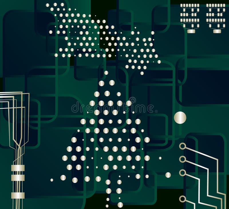 Vector Electronic Christmas Tree Stock Vector - Illustration of ...