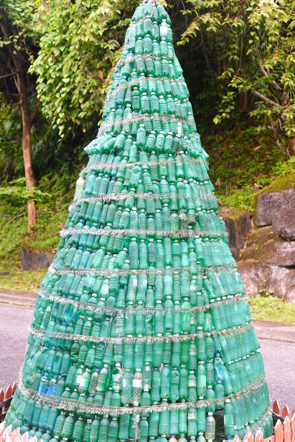 Christmas Tree in Vietnam Made of Plastic Bottles Showing Pollution ...