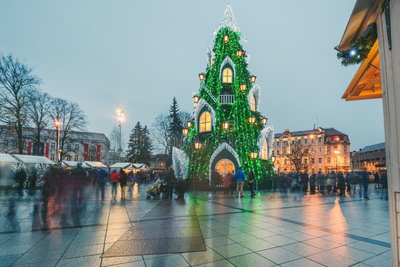 Christmas Tree in Vilnius Lithuania 2015 Editorial Photography - Image ...