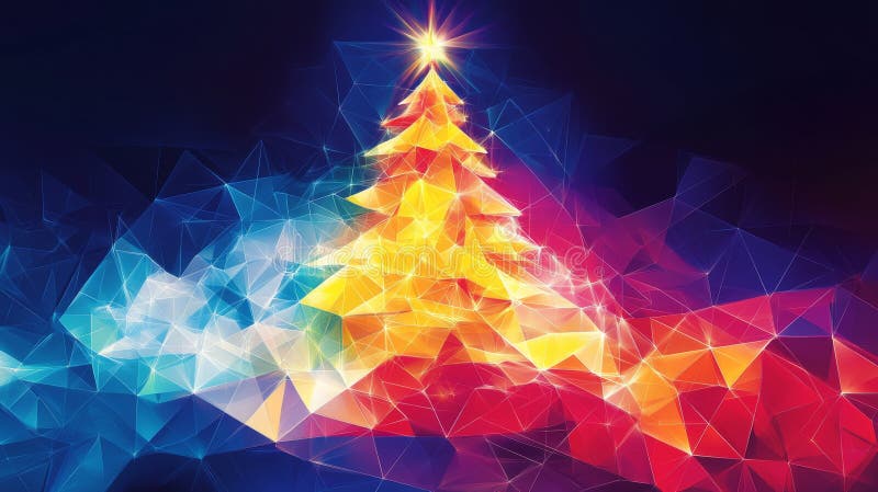 Christmas Tree Wallpaper with Abstract Background Illustration Stock ...