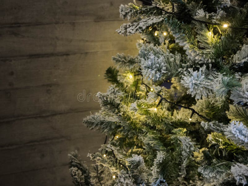 Christmas Tree with Warm Lights, Holiday Time Stock Image - Image of ...