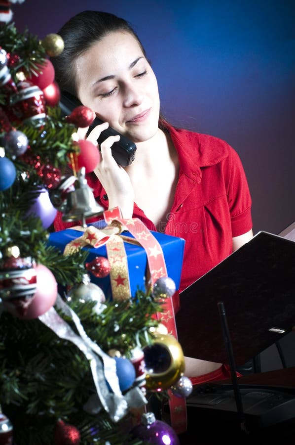 Christmas tree at work stock photo. Image of christmas - 7374508
