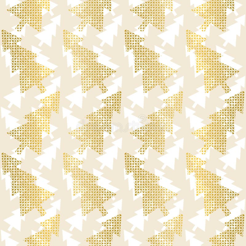 Gold Dancing Decorated Christmas Trees. Stock Vector - Illustration of ...