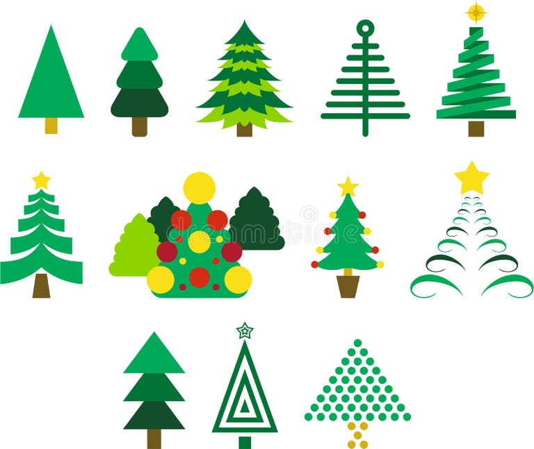 Graphical Christmas Trees Icons Stock Illustrations – 12 Graphical ...