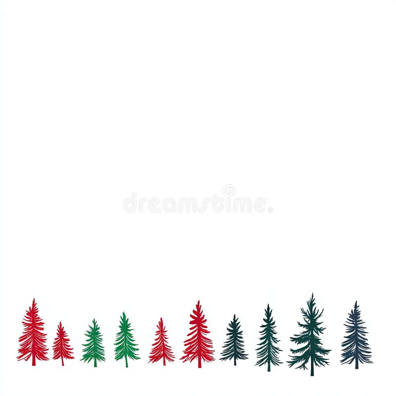 Christmas Trees Border Design Stock Photo - Image of green, border ...