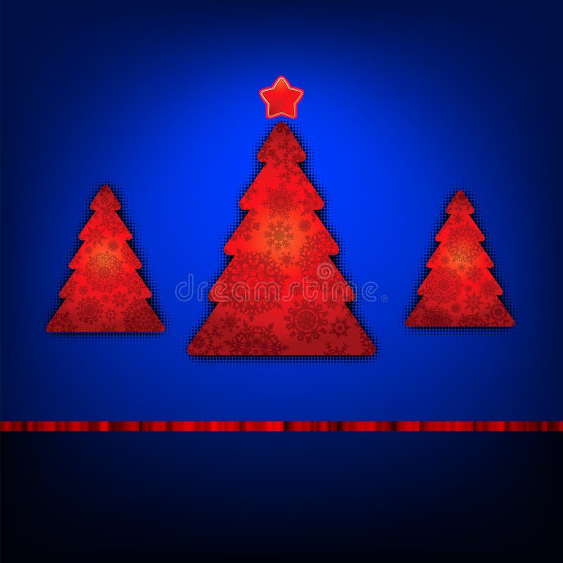 Christmas Trees Card Template. EPS 8 Stock Vector - Illustration of ...