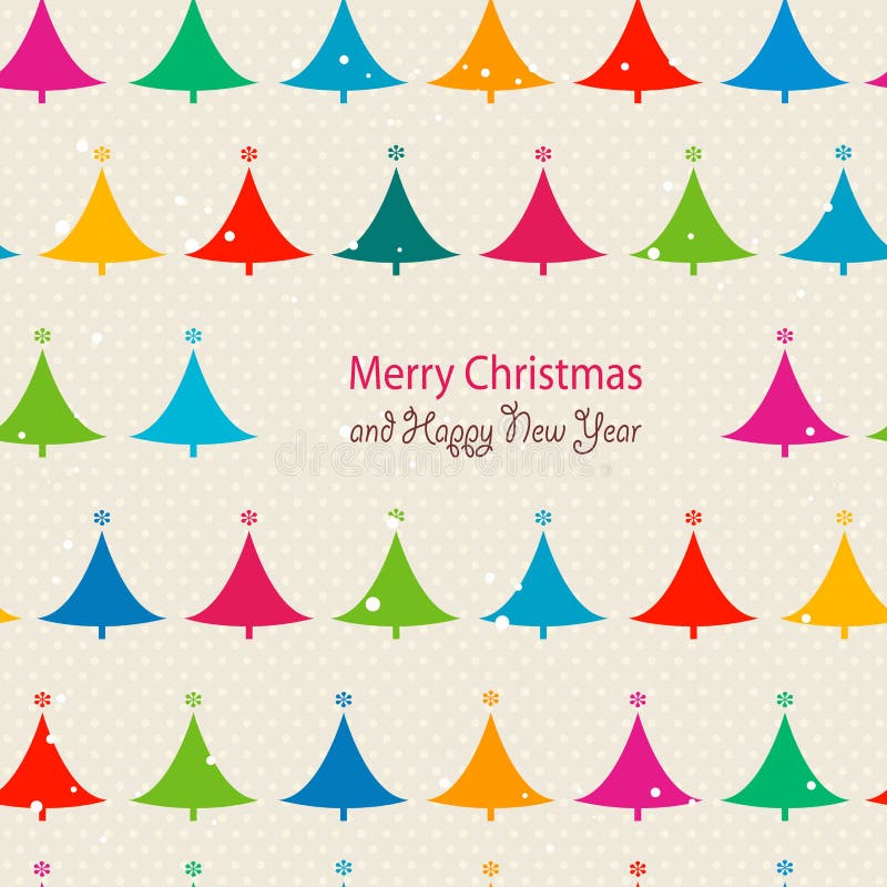 Christmas trees card stock vector. Illustration of snowflakes - 46276380