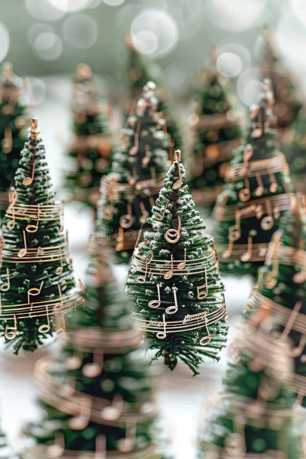 Christmas Trees Decorated with Musical Notes. Perfect for Holiday ...