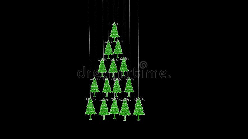 Christmas Trees Hanging with Rope Icon Transparent Background with ...