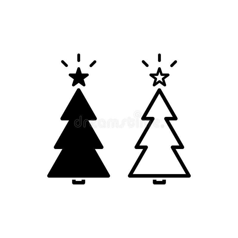 Christmas Trees Icon, Vector Simple Design Symbol Stock Illustration ...