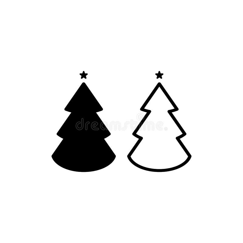 Christmas Trees Icon, Vector Simple Design Symbol Stock Illustration ...