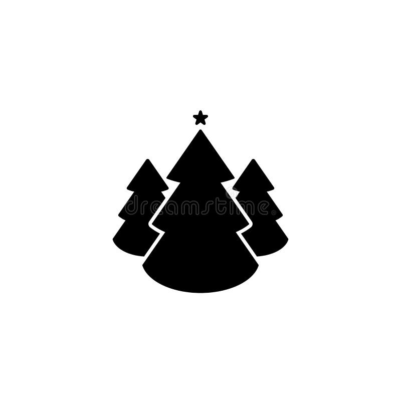 Christmas Trees Icon, Vector Simple Design Symbol Stock Illustration ...
