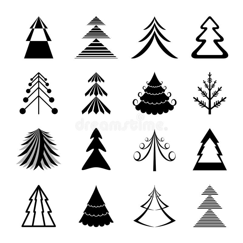 Graphical Christmas Trees Icons Stock Illustrations – 12 Graphical ...