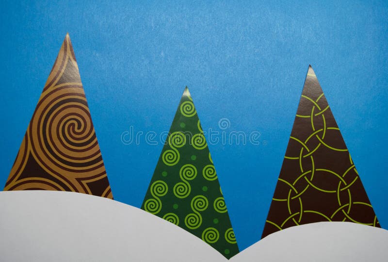 Christmas Trees Made of Paper Triangles Stock Photo - Image of spot ...