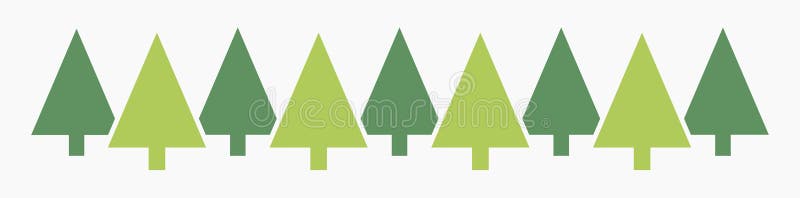 Christmas Trees Pattern Green Border Stock Vector - Illustration of ...