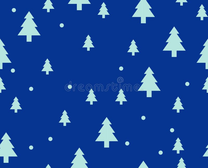 Seamless Simple Trees Pattern on White Background. Icon and Symbol ...