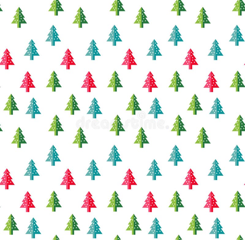 Christmas Trees Seamless Pattern for New Year Greeting Card/wallpaper ...