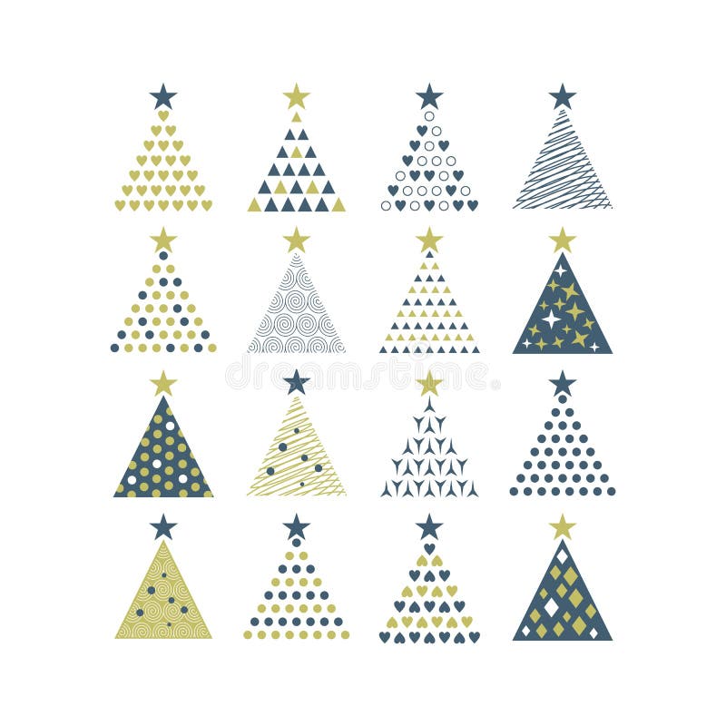 Christmas Trees Set stock vector. Illustration of decoration - 80029995
