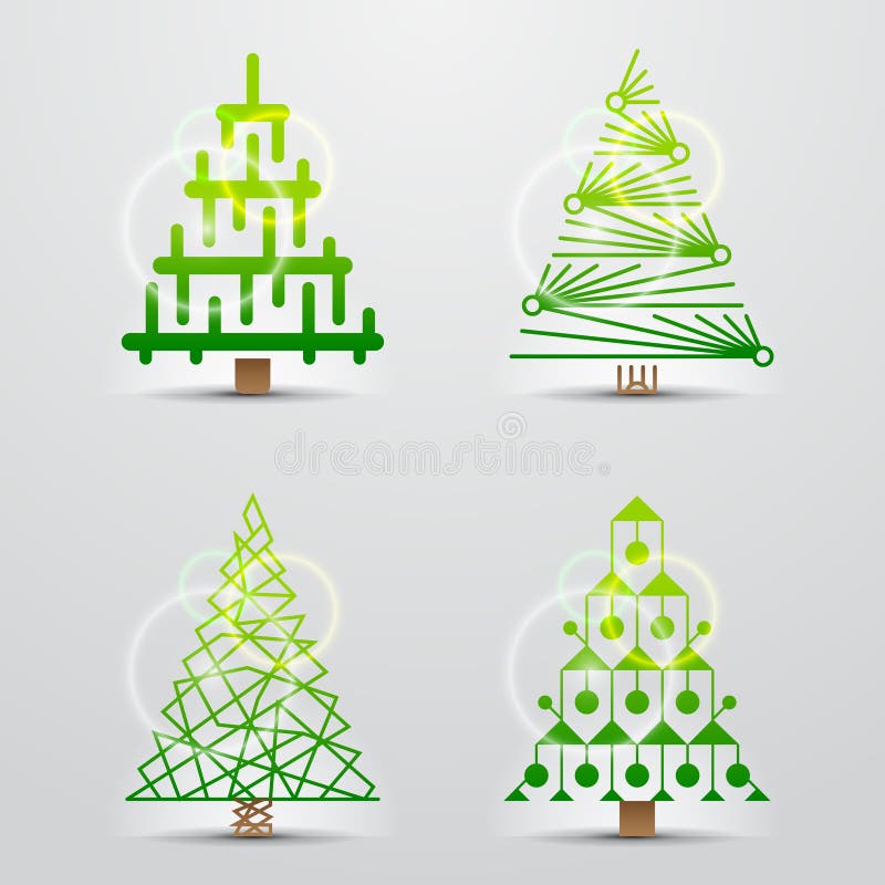 Stylized Symbols Of Christmas Tree Stock Vector - Illustration of shape ...