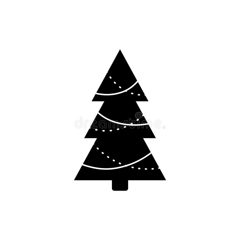 Christmas Trees Silfouette. Xmas Simple Shapes. Vector New Year Tree ...