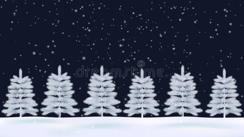 Christmas Trees and Snow Animation. Seamless Loop Motion with Alpha ...