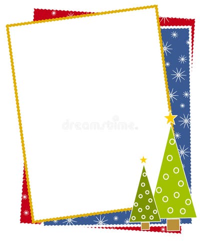 Christmas Trees Snow Border Stock Illustration - Illustration of border ...