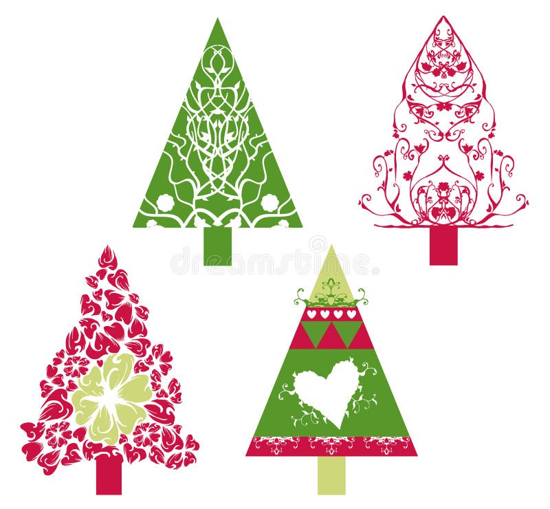 Christmas trees vector stock vector. Illustration of decoration - 3021122