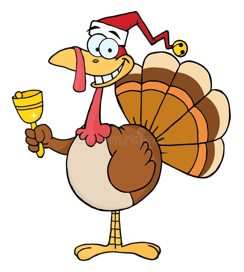 Christmas Turkey Ringing a Bell Stock Vector - Illustration of ...
