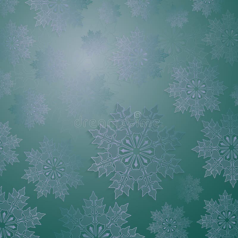 Christmas Turquoise Composition with a Set of Elegant White Snowflakes ...