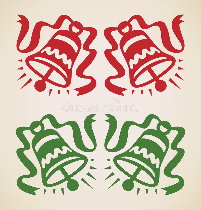 Christmas two bells stock vector. Illustration of postcard - 26718862