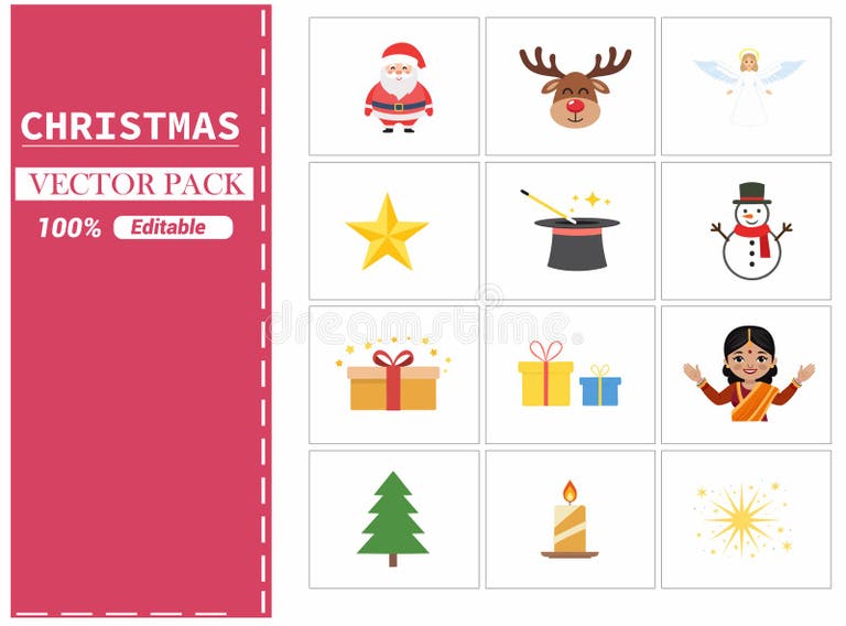 Christmas Vector Bundle Pack for Festive Designs Stock Vector ...