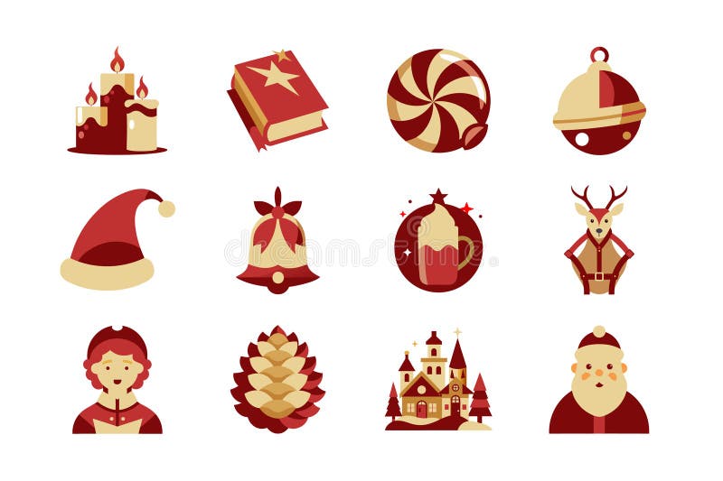 Christmas Vector Elements Bundle Art Illustration Stock Vector ...