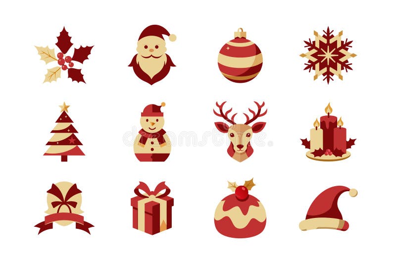 Christmas Vector Elements Bundle Art Illustration Stock Vector ...