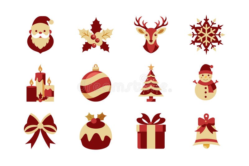 Christmas Vector Elements Bundle Art Illustration Stock Vector ...