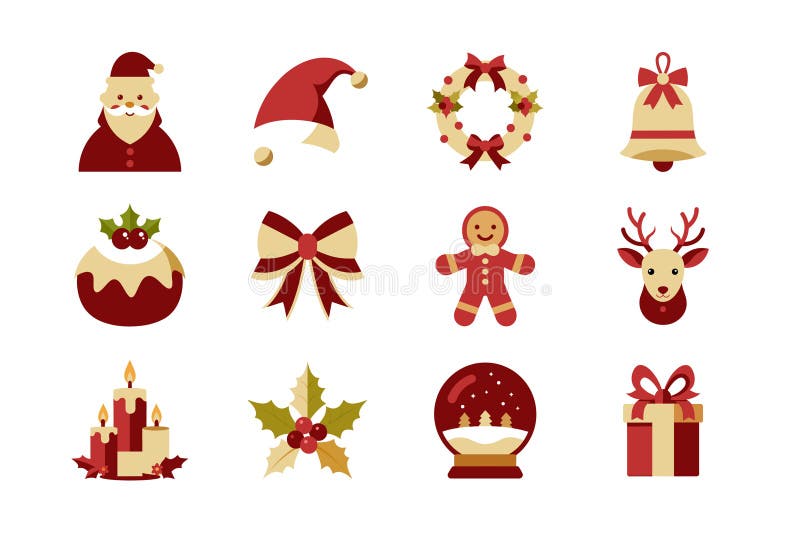 Christmas Vector Elements Bundle for Merry Christmas Festival Stock ...